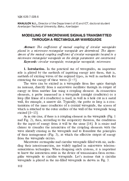 (PDF) Modeling Microwave Signals Transmitted Through a Rectangular ...