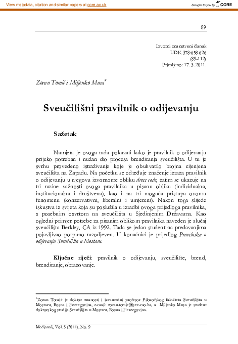 (PDF) The University Dress Code