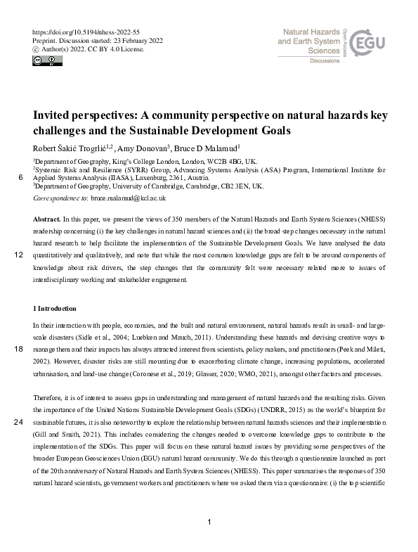 (PDF) Invited perspectives: A community perspective on natural hazards ...