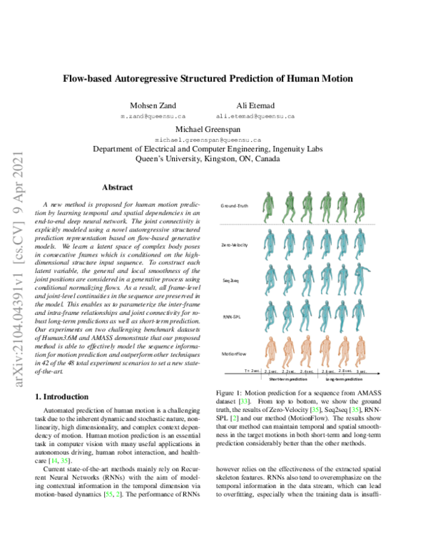 (PDF) Flow-based Autoregressive Structured Prediction of Human Motion