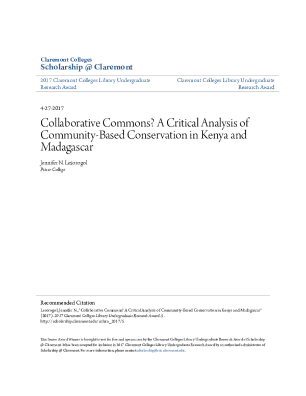 (PDF) Collaborative Commons? A Critical Analysis of Community-Based ...