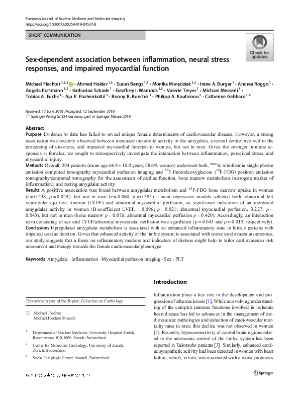 (PDF) Sex-dependent association between inflammation, neural stress ...