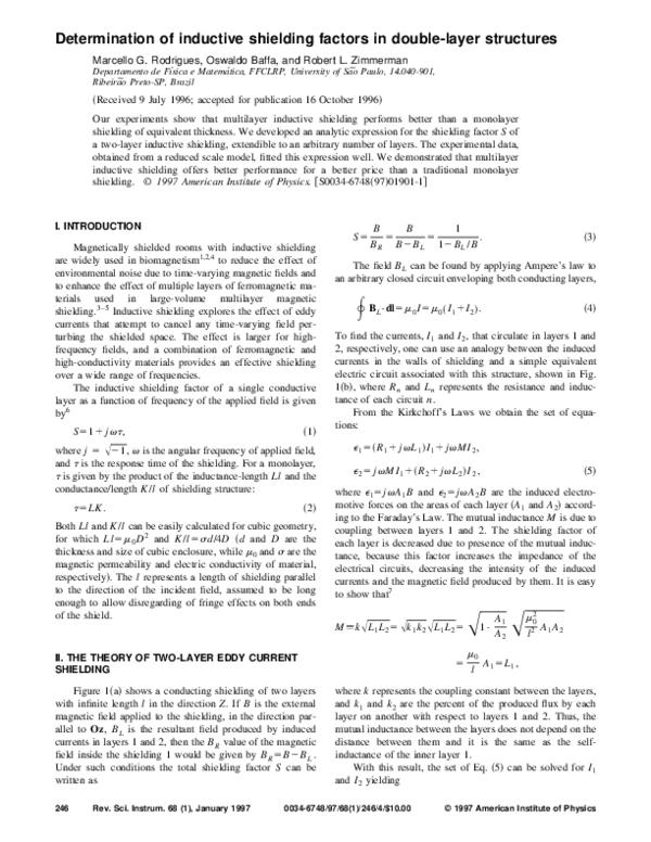 (PDF) Determination of inductive shielding factors in double-layer structures