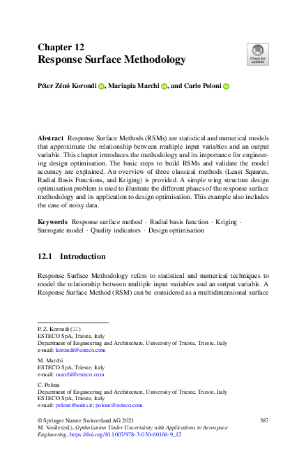 (PDF) Response Surface Methodology (PDF) Response Surface Methodology