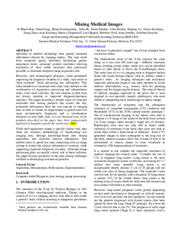 (PDF) Mining medical images