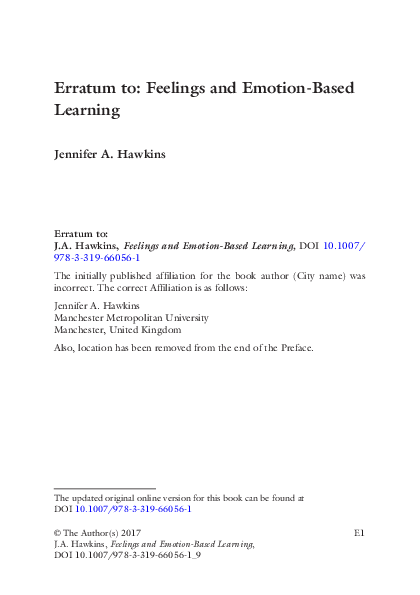 (PDF) Feelings and Emotion-Based Learning