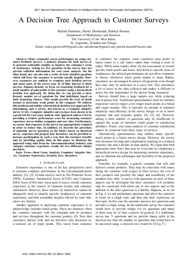 (PDF) A Decision Tree Approach to Customer Surveys | Patrick Hosein ...