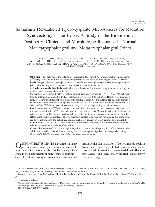(PDF) Samarium 153-Labeled Hydroxyapatite Microspheres for Radiation ...
