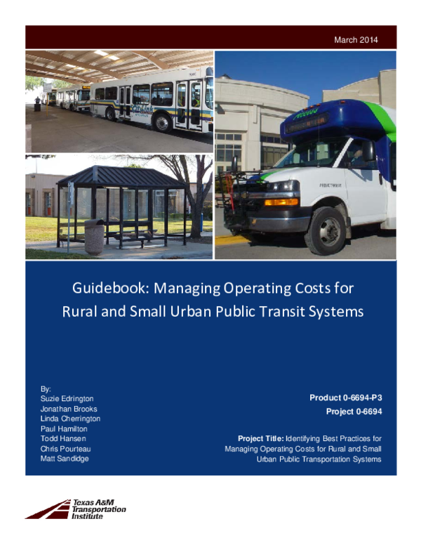 (PDF) Guidebook: Managing Operating Costs for Rural and Small Urban ...