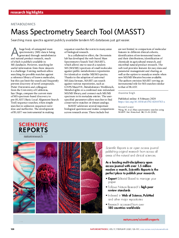 (PDF) Mass Spectrometry Search Tool (MASST)