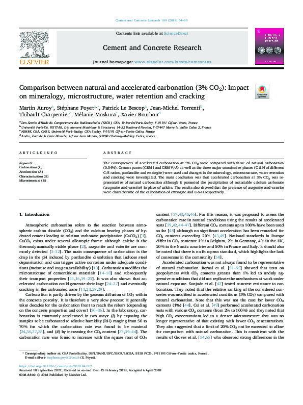 (PDF) Comparison between natural and accelerated carbonation (3% CO2 ...