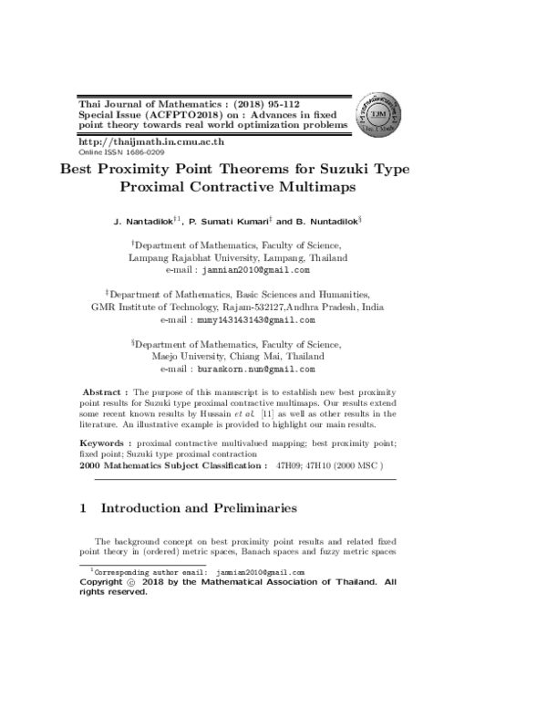 (PDF) Best Proximity Point Theorems for Suzuki Type Proximal Contractive Multimaps