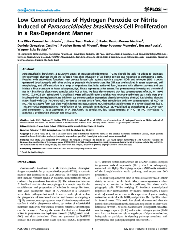 (PDF) Low Concentrations of Hydrogen Peroxide or Nitrite Induced of ...