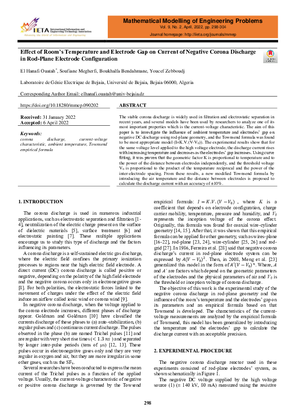 (PDF) Effect of Room’s Temperature and Electrode Gap on Current of ...