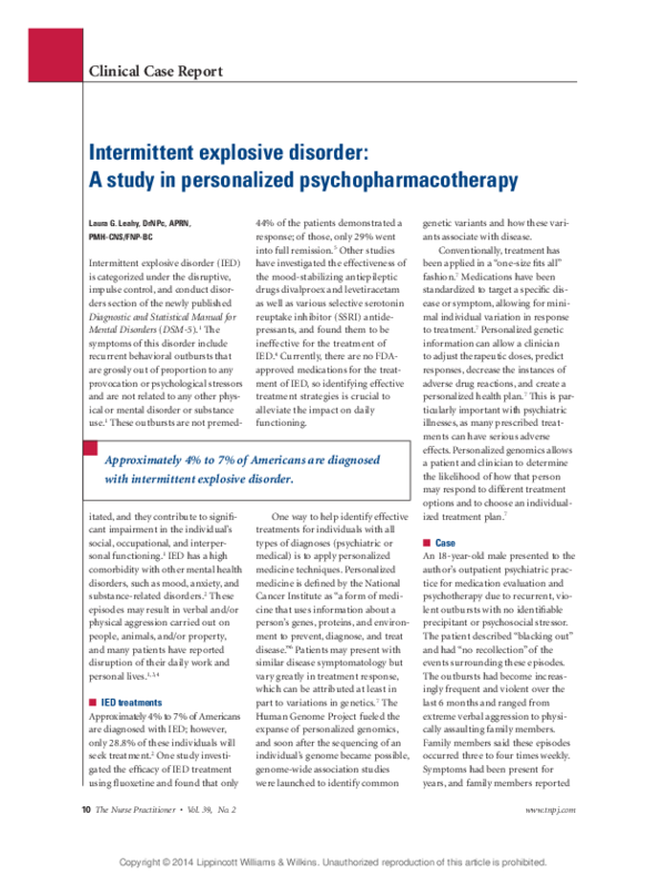 (PDF) Intermittent explosive disorder