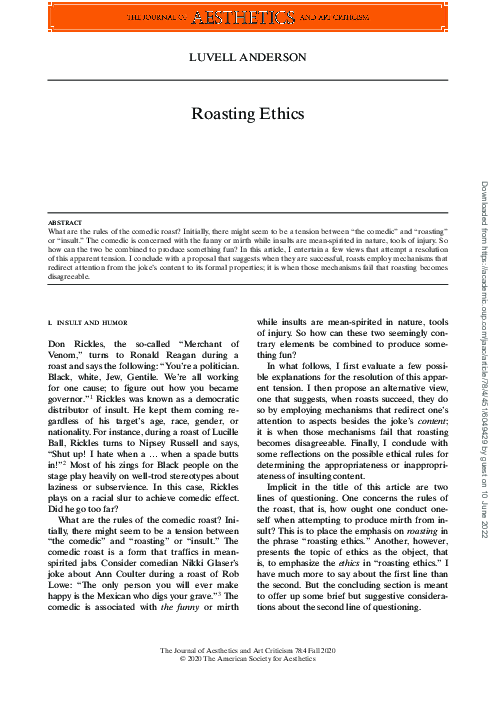 (PDF) Roasting Ethics