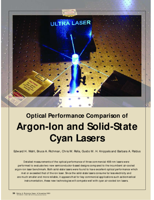 (PDF) Optical Performance Comparison of Argon-Ion and Solid-State Cyan ...