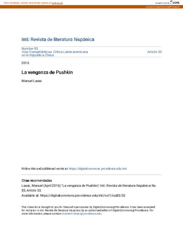(PDF) La venganza de Pushkin
