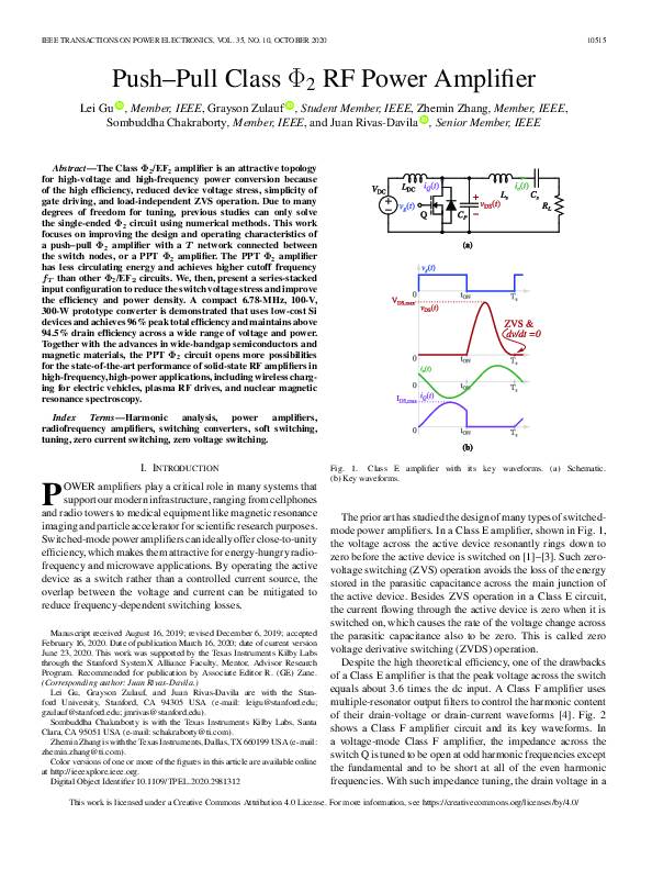 (PDF) Push–Pull Class $\Phi _{\text{2}}$ RF Power Amplifier