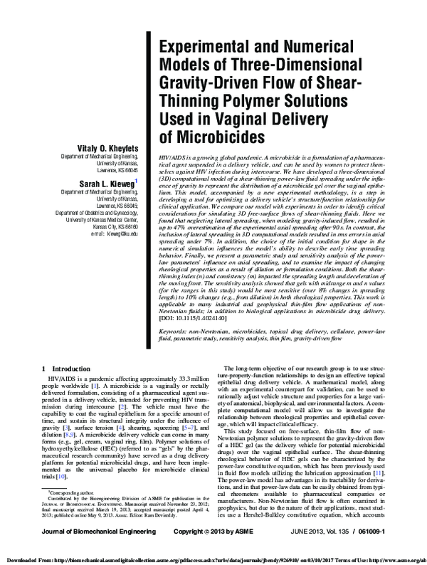 (PDF) Experimental and Numerical Models of Three-Dimensional Gravity-Driven Flow of Shear ...