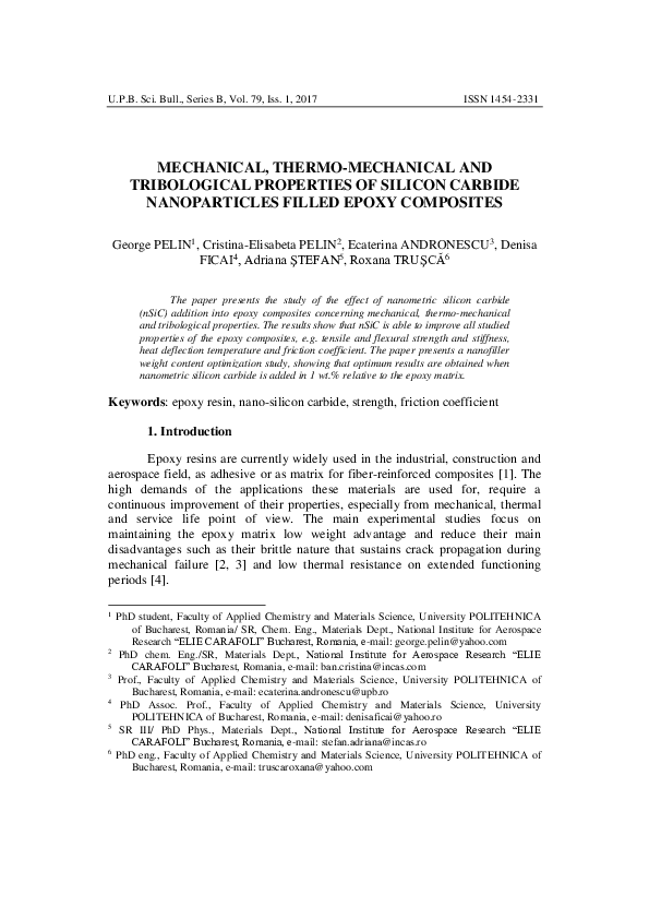 (PDF) Mechanical , Thermo-Mechanical and Tribological Properties of Silicon Carbide ...