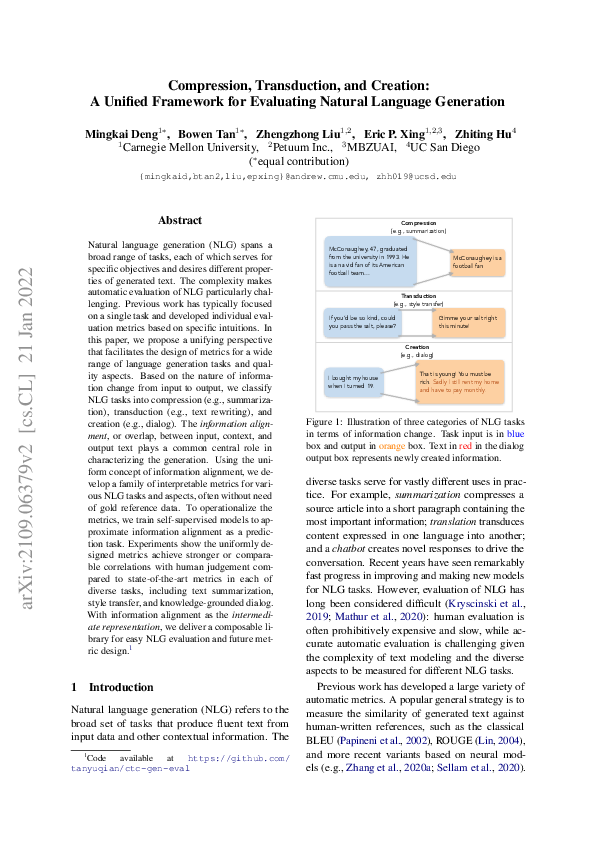 (PDF) Compression, Transduction, and Creation: A Unified Framework for Evaluating Natural ...