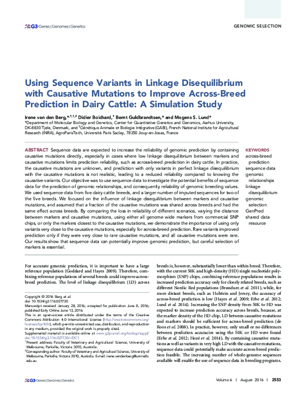 (PDF) Using Sequence Variants in Linkage Disequilibrium with Causative ...