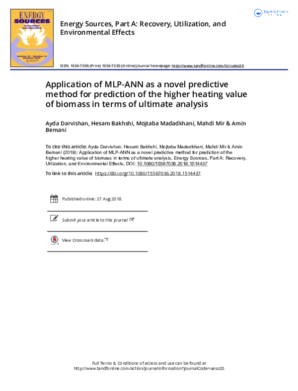 (PDF) Application of MLP-ANN as a novel predictive method for ...