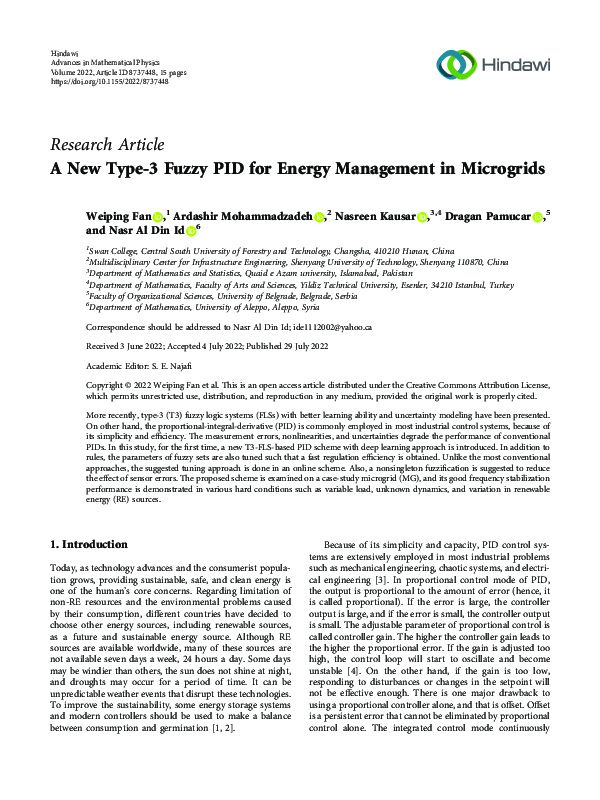 (PDF) Type-3 Fuzzy PID Controller for Microgrid