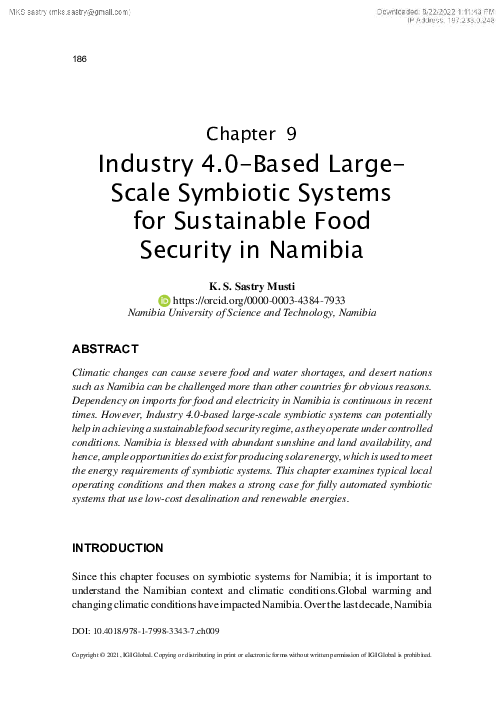 (PDF) Industry 4 0 Based Large Scale Symbiotic Systems for Sustainable Food Security in Namibia