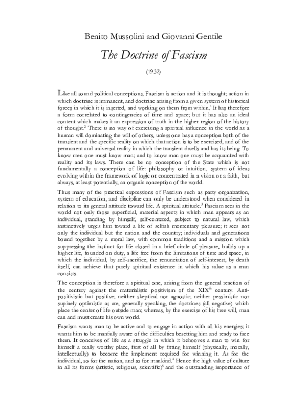 (PDF) The Doctrine of Fascism
