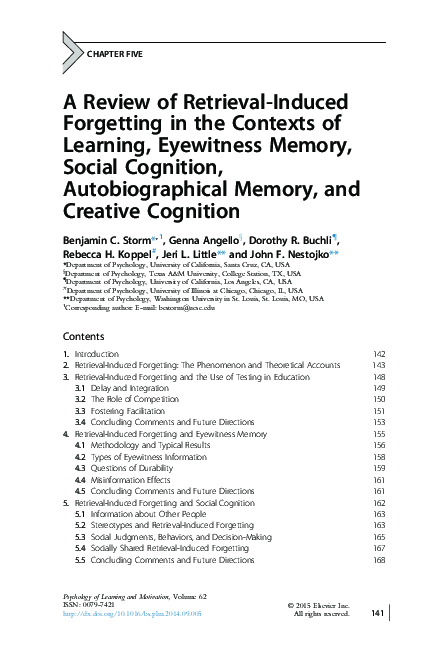 (PDF) A Review of Retrieval-Induced Forgetting in the Contexts of ...
