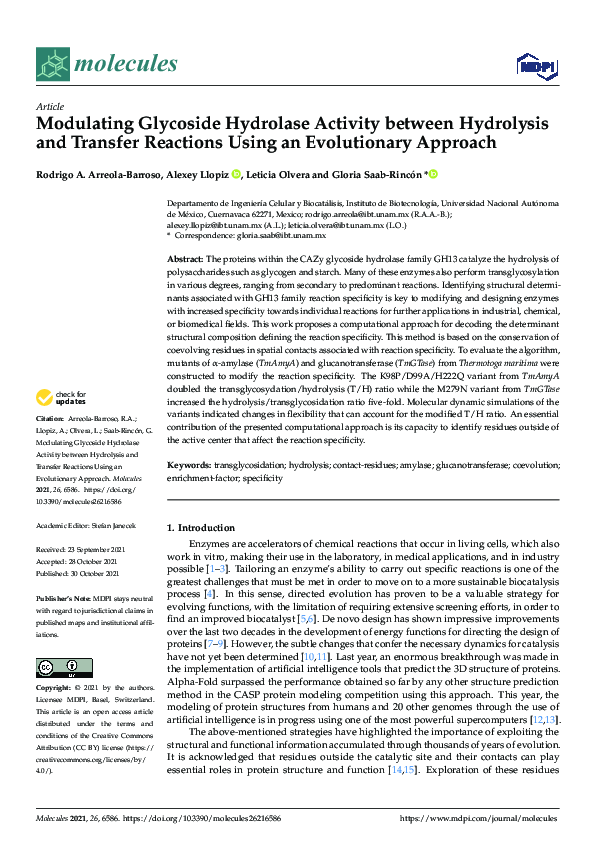 (PDF) Modulating Glycoside Hydrolase Activity between Hydrolysis and ...