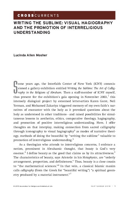 (PDF) Writing the Sublime: Visual Hagiography and the Promotion of ...
