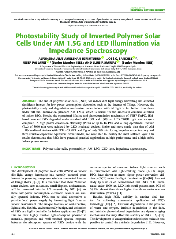 (PDF) Photostability Study of Inverted Polymer Solar Cells Under AM 1 ...
