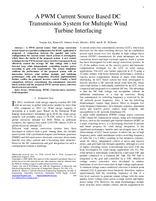 (PDF) A PWM Current Source-Based DC Transmission System for Multiple ...