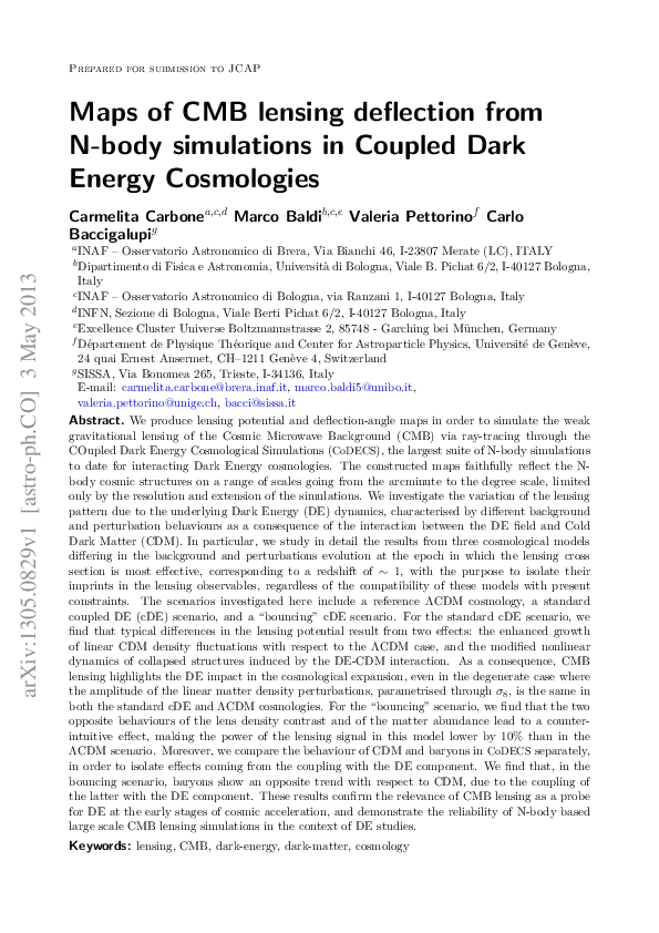 (PDF) Prepared for submission to JCAP Maps of CMB lensing deflection ...