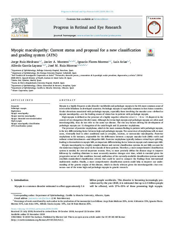 (PDF) Myopic maculopathy: Current status and proposal for a new classification and grading ...