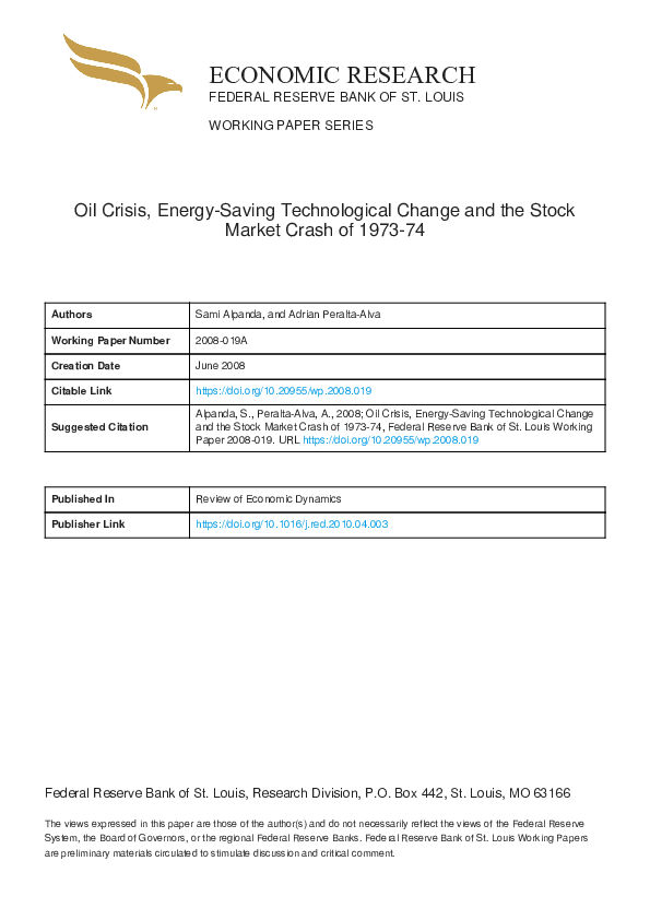 (PDF) Oil crisis, energy-saving technological change and the stock ...