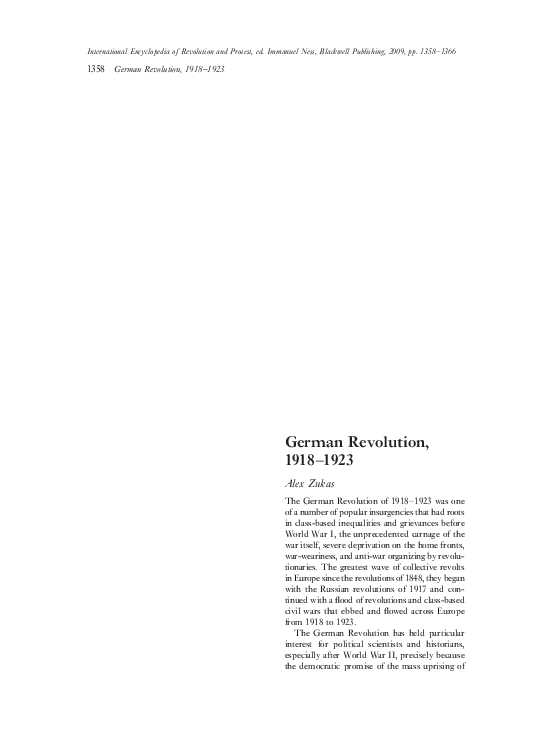 (PDF) German Revolution 1918-1923