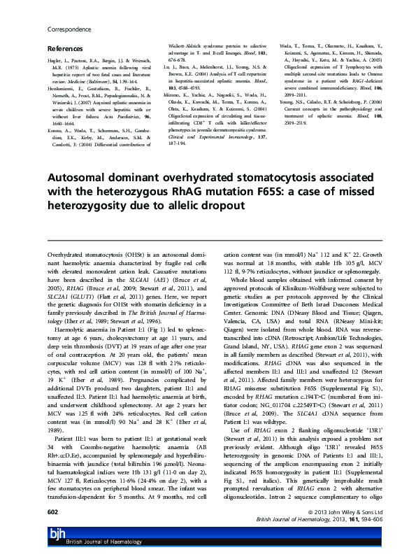 (PDF) Autosomal dominant overhydrated stomatocytosis associated with ...