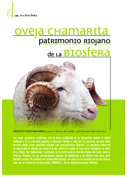 (PDF) Oveja chamarita: patrimonio riojano de la biosfera