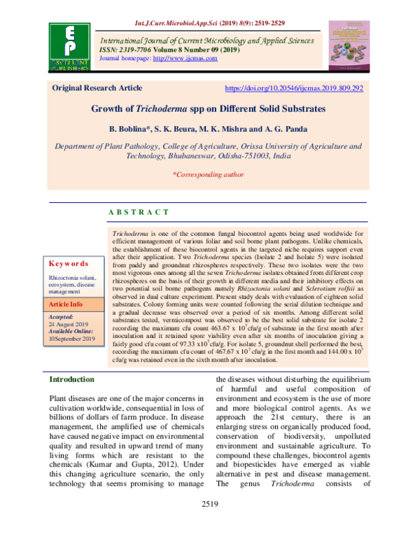 (PDF) Microcalorimetric measurement of Trichoderma spp. growth at different temperatures
