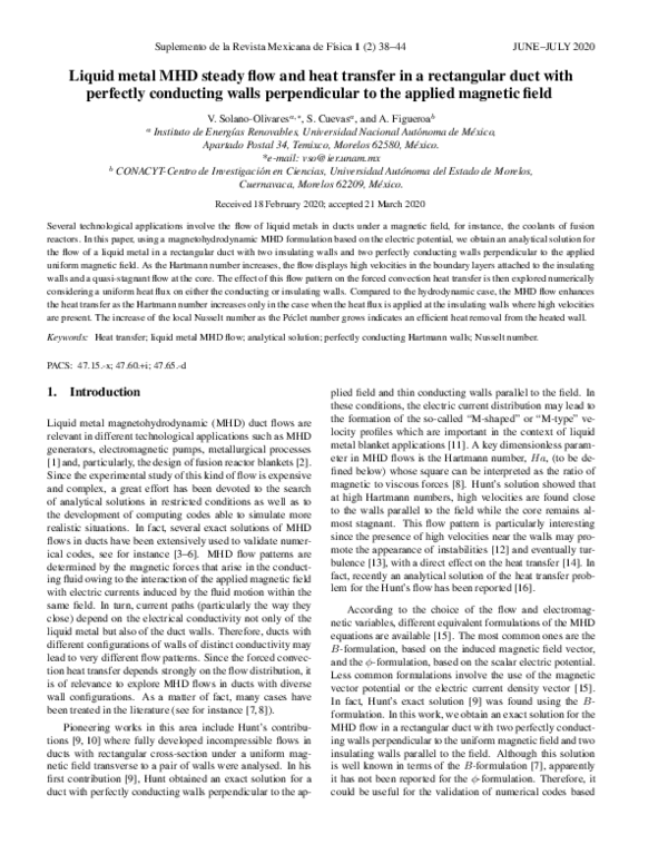(PDF) Liquid metal MHD flow and heat transfer in a rectangular duct ...