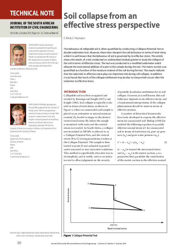 (PDF) Soil collapse from an effective stress perspective