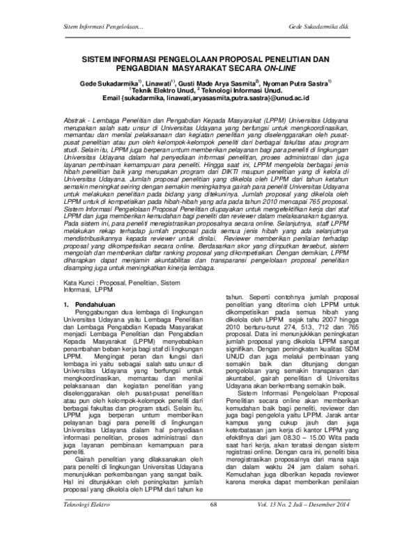 (PDF) Sistem Informasi Pengelolaan Proposal Penelitian Dan Pengabdian Masyarakat Secara On-Line