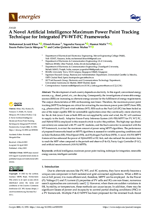 (PDF) A Novel Artificial Intelligence Maximum Power Point Tracking Technique for Integrated PV ...
