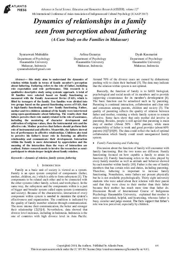 (PDF) Dynamics of relationships in a family seen from perception about ...