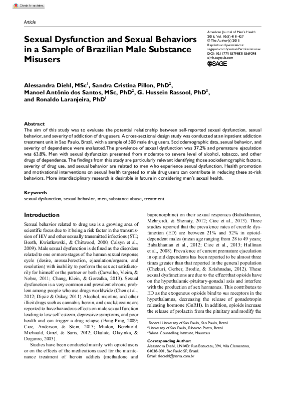 (PDF) Sexual Dysfunction and Sexual Behaviors in a Sample of Brazilian ...