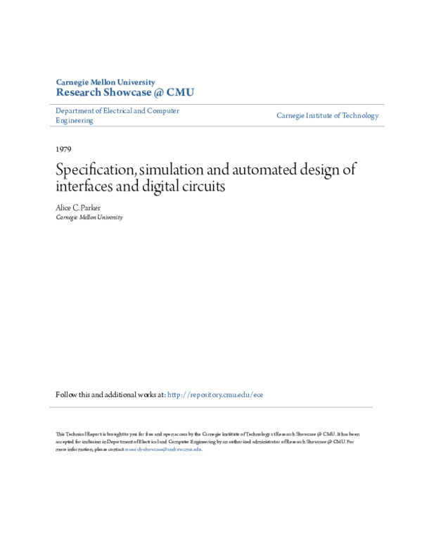 Pdf Specification Simulation And Automated Design Of Interfaces And Digital Circuits